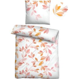 Bettw&auml;sche &raquo;Julia&laquo; 2 Stk. absolut b&uuml;gelfrei, pflegeleicht, Rei&szlig;verschluss, ganzj&auml;hrig nutzbar braun Seersucker, Obermaterial: 100% Polyester B/L: 