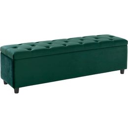 Home Affaire Bettbank &raquo;Relaxy&laquo; gesteppt, mit Staufach gr&uuml;n Holzwerkstoff, Massivholz, Polyester B/H/T: 120cm x 41,5cm x 40cm, Luxus-Microfaser