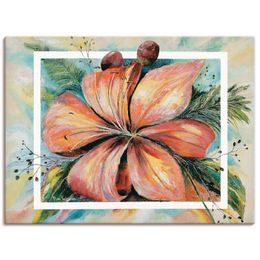 Artland Leinwandbild &raquo;Freesien Fantasie I&laquo; Blumen 1 Stk. tlg. auf Holzrahmen gespannt rot Leinwand B/H/T: 60cm x 45cm, Leinwandbild Blumen Querformat, 1 Stk.