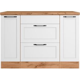 KOCHSTATION Kochfeldumbauschrank &raquo;KS-Lana&laquo; Breite 120 cm wei&szlig; Holzwerkstoff, MDF wotaneiche, B/H/T: 120cm x 86cm x 60cm