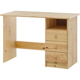 M&ouml;bilia Schreibtisch &raquo;Chur&laquo; Gefertigt aus massivem Kiefernholz, Home office beige B/H/T: 110cm x 73cm x 54cm, 3 Schubladen, 1 offenes Fach