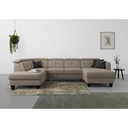 Sit & More sit&more Wohnlandschaft &raquo;Belluci U-Form&laquo; Kopfteilverstellung und Federkern, wahlweise mit Schlaffunktion braun B/H/T: 321cm x 85cm x 195cm, Luxus-