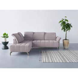 OTTO home Ecksofa &raquo;Fresh L-Form&laquo; Federkern, wahlweise Kopfteilverstellung und motorischer Vorziehsitz grau 100% Polyester B/H/T: 260cm x 79cm x 220cm,