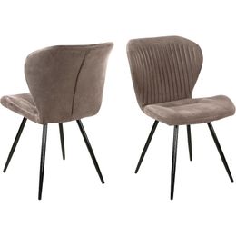 Jockenh&ouml;fer Esszimmerstuhl &raquo;D&uuml;ren&laquo; (Set) 2 Stk.in Vintage Optik, Schalenoptik, bis 150kg belastbar braun B/H/T: 54cm x 86cm x 64cm, 2 Stk., Microfaser
