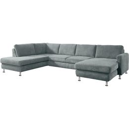 Die PlanBar Wohnlandschaft &raquo;MP-IN19027 U-Form&laquo; wahlweise mit Schlaffunktion, frei im Raum stellbar blau 100% Polyester B/H/T: 346cm x 82cm x 220cm, 