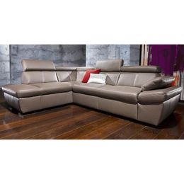 exxpo - sofa fashion Ecksofa &raquo;Salerno, Funktionssofa, hoher Sitzkomfort, Breite 268cm, L-Form&laquo; inkl. Kopf- und Armteilverstellung, wahlweise mit 
