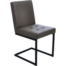 K+w Komfort & Wohnen K+W Komfort & Wohnen Esszimmerstuhl &raquo;Freischwinger&laquo; () 1 Stk.Freischwingergestell aus Vierkantrohr schwarz, hoher Sitzkomfort braun 1 Stk., Leder 