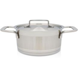 Kr&uuml;ger Bratentopf &raquo;Kreta&laquo; 2 Stk. tlg. Edelstahl 18/10 silber 2 l + &Oslash; 20cm + H&ouml;he 9cm
