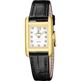 Festina Damen Quarzuhr &raquo;On the Square&laquo; Armbanduhr, Damenuhr, Lederarmband, analog Einheitsgr&ouml;&szlig;e