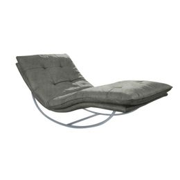 W.Schillig Relaxliege &raquo;daily dreams&laquo; in Waffelkissen-Optik, Schaukelgestell silber matt, in 2 Breiten grau Stoff S37 (100% Polyester) B/H/T: 95cm x 