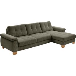 Die PlanBar Ecksofa &raquo;PP-LA19101 L-Form, Breite 316 cm&laquo; wahlweise mit Schlaffunktion und verstellbaren Kopfst&uuml;tzen, in Cord grau 88% Polyester;12% 