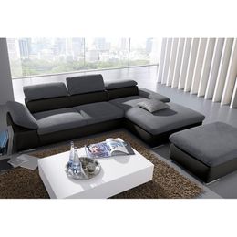Sit & More sit&more Ecksofa &raquo;Valantine L-Form, B: 286 cm&laquo; mit Arm- & Kopfteilverstellung, optional mit Schlaffunktion schwarz 100% Polyester;Luxus-Kunstleder/