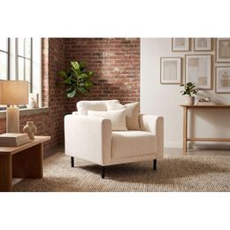 OTTO home Sessel &raquo;Sveeva, Breite 78 cm, schwarze Metallf&uuml;&szlig;e&laquo; langlebiger Webstoff, viele Farben zur Auswahl wei&szlig; 100% PES Webstoff, B/H/T: 78cm x 78cm