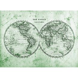 Livingwalls living walls Fototapete &raquo;Designwalls Hemispheres 2&laquo; glatt Vlies, Wand, Schr&auml;ge, Decke gr&uuml;n Vlies B/L: 3,5m x 2,55m