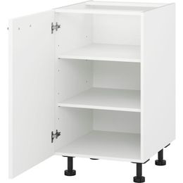 KOCHSTATION Unterschrank &raquo;"KS-Scafa" mit zwei Einlegeb&ouml;den&laquo; in verschiedenen Breiten, wahlweise T&uuml;ranschlag rechts oder links wei&szlig; wei&szlig;, B/H/T: 60cm x