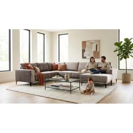 OTTO home Wohnlandschaft &raquo;OLAND Chenille U-Form, XXL, B: 342 cm, Skandi-Design&laquo; Skandi-Design in Struktur, Flachgewebe, Luxus-Microfaser, Boucle grau 