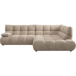 Home Affaire Ecksofa &raquo;Cozy Bubble, mit klappbarer Armlehne, Breite 289 cm&laquo; mit eleganter Steppung, Rundumbezug & weicher Polsterung beige 100% 