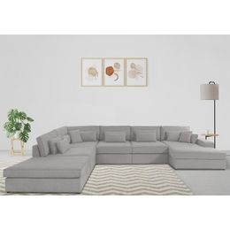 OTTO home Wohnlandschaft &raquo;Enid U-Form&laquo; 6 Teile, bestehend aus Modulen, in vielen Bez&uuml;gen, auch in Breitcord grau Baumwollmix (60% Baumwolle/40% Leinen