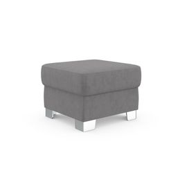 DOMO collection Hocker &raquo;Anzio&laquo; wahlweise mit Federkern grau B/H/T: 59cm x 43cm x 59cm, Samtoptik, Mit Federkern