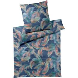 Elegante Bettw&auml;sche &raquo;Copacabana&laquo; 2 Stk. angenehmes Hautgef&uuml;hl blau Satin, Obermaterial: 50% Baumwolle, 50% Viskose B/L: 135cm x 200cm, 1 Stk., 1 Stk., Satin, B