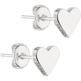 Liebeskind Berlin Damen Paar Ohrstecker &raquo;Schmuck Geschenk Edelstahl Ohrringe Herz&laquo; silber Edelstahl