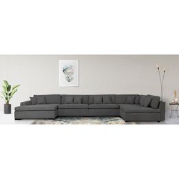 Home Affaire Wohnlandschaft &raquo;Skara U-Form&laquo; Lounge-Sofa mit Federkernpolsterung, in vielen Bezugsvarianten grau 100% Polyester B/H/T: 390cm x 86cm x 
