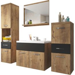Welltime Badm&ouml;bel-Set &raquo;ELDA&laquo; Komplett-Set, 5 Stk. tlg. braun Holzwerkstoff B/H/T: 120cmcm x 133cmcm x 34,5cmcm