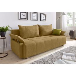 Collection AB Schlafsofa &raquo;Funtastic, B: 212 cm, Liegel. 145x187 cm&laquo; Schlaffunktion, Bettkasten, Armteilverstellung & Zierkissen, Federkern beige 