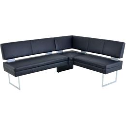 K+w Komfort & Wohnen K+W Komfort & Wohnen Eckbank langer Schenkel links oder rechts, mit dekorativen Distanzhalter schwarz B/H/T: 199cm x 89cm x 158cm, Leder Longlife 