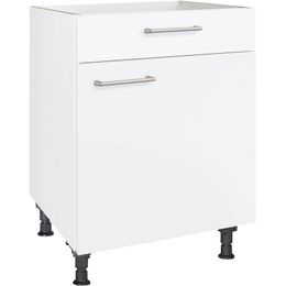 Nobilia Kochfeldumbauschrank &raquo;"Laser", mit Schukasten und T&uuml;r, Ausrichtung w&auml;hlbar&laquo; vormontiert, Breite 60 cm wei&szlig; B/H/T: 60cm x 87cm x 58,3cm, 