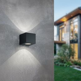 REALITY LEUCHTEN LED Au&szlig;en-Wandleuchte &raquo;Cordoba&laquo; LED-Board 1 Stk. Warmwei&szlig; Schwarz matt, Up and down Beleuchtung, IP44, warmwei&szlig; 3000 Kelvin schwarz 2