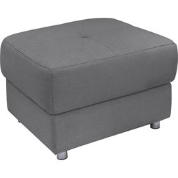 OTTO home Polsterhocker &raquo;Pareli&laquo; mit komfortablen Federkern und Stauraum grau Webstoff (95% Polyester 5%Nylon) B/H/T: 72cm x 47cm x 64cm, Webstoff