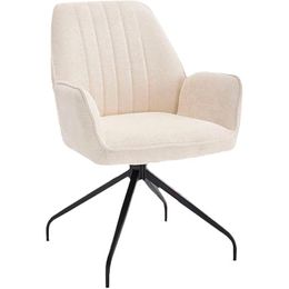 Home Affaire Drehstuhl &raquo;Campanet&laquo; () 2 Stk.moderner Drehstuhl mit gepolsterten Armlehnen und Stoffbezug beige B/H/T: 64cm x 89cm, 2 Stk., Boucl&eacute;, 
