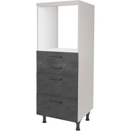 Nobilia Herdumbauschrank &raquo;"MIAMI", mit Schubk&auml;sten und Ausz&uuml;gen,&laquo; vormontiert, Breite/H&ouml;he: 60/167,8 cm Seidengrau, B/H/T: 60cm x 167,8cm x 58,3cm, 
