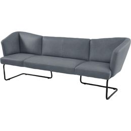 K+w Komfort & Wohnen K+W Komfort & Wohnen Polsterbank &raquo;Mikkado Tube&laquo; in abgerundeter Form, Rundrohrkufe lang, in 2 Breiten 192 oder 242 cm blau Holzwerkstoff, Metall B/H/T