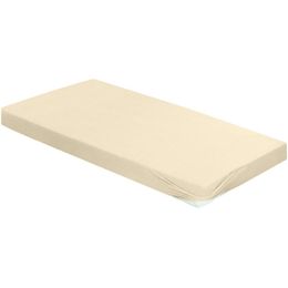 Bierbaum Spannbettlaken &raquo;Jersey&laquo; 95 % Baumwolle und 5 % Elasthan f&uuml;r optimale Weichheit und Dehnbarkeit beige Jersey, Obermaterial: 95% Baumwolle, 5% 