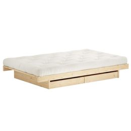Karup Design Bettgestell &raquo;Kanso Bed, Stauraumbett, Bett mit oder ohne Schubladen&laquo; Bett mit/ohne Schubladen, inkl Lattenrost, FSC zertifiert beige Liegefl&auml;che L&auml;nge