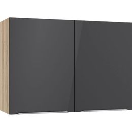 KOCHSTATION H&auml;ngeschrank &raquo;KS-Aken&laquo; grau wildeiche Nachbildung, B/H/T: 100cm x 70,4cm x 34,6cm