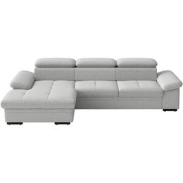 Sit & More sit&more Ecksofa &raquo;Viola, L-Form, B: 260 cm&laquo; optional Schlaffunktion,inkl Armteil- & Kopfteilverstellung grau 100% Polyester B/H/T: 260cm x 73cm x 