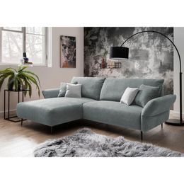 Home Affaire Ecksofa &raquo;Lazio modern und bequem, schmale Armlehnen, tolle Detailverarbeitung&laquo; inklusive Armlehnenverstellfunktion, 4x Zierkissen gratis 
