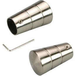 Liedeco Gardinenstangen-Endst&uuml;ck &raquo;Concav&laquo; f&uuml;r Gardinenstangen &Oslash; 16 mm silber 2 Stk.