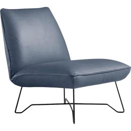Egoitaliano Sessel &raquo;Lia Loungesessel, elegant und stylisch, toller Sitzkomfort&laquo; extravaganter Designsessel, Solit&auml;rsessel grau Leder &raquo;BULL&laquo; (echtes Rindsleder). 