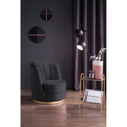 Salesfever Drehsessel &raquo;Komfortabler Drehsessel mit Stil&laquo; 360&deg; Drehfunktion schwarz Samt (100% Polyester), Metall Polyester Samtoptik,mit 
