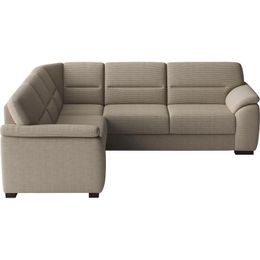 Sit & More sit&more Ecksofa &raquo;Montego L-Form, B: 256 cm, gro&szlig;e Stoffauswahl, Komfort Sitzh&ouml;he 46cm&laquo; wahlweise mit Schlaffunktion und Schubkasten beige 100% 