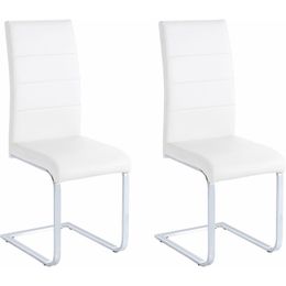 OTTO home Freischwinger &raquo;Josy&laquo; (Set) 2 Stk.Bezug in Kunstleder, verchromtes Metallgestell wei&szlig; B/H/T: 42cm x 103cm x 44cm, 2 Stk., Kunstleder