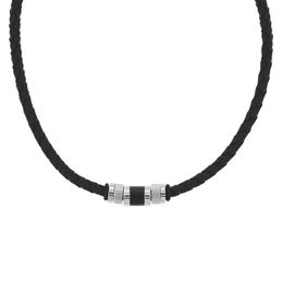 Tom Tailor Herren Tom Tailor Kette mit Anh&auml;nger &raquo;Schmuck Geschenk Edelstahl Leder Kautschuk&laquo; Edelstahl Kautschuk Leder, L: 52 B: 5,3mm