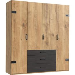 wimex Kleiderschrank &raquo;Detroit by fresh to go&laquo; beige B/H/T: 200cm x 218cm x 58cm, Schubladen: 3 Stk. T&uuml;ren: 4 Stk.