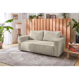 Jockenh&ouml;fer Schlafsofa &raquo;Ron, B: 185 cm, Liegefl. 82x200 cm&laquo; mit Schlaffunktion & Bettkasten, Federkern grau Korpus: 100% Polyester;Kissen: 100% Polyester B/H/T: 