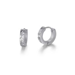 Firetti Damen Paar Creolen &raquo;Schmuck Geschenk Edelstahl Ohrschmuck Ohrringe Classic&laquo; mit Zirkonia (synth.) 13,6mm, Edelstahl