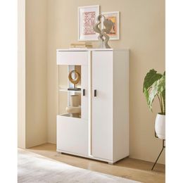 Home Affaire Vitrine &raquo;LONG ISLAND, Stauramvitrine&laquo; 1 Stk. tlg. in moderner Trendfarbe,inklusive senkrechter Beleuchtung,Breite 80 cm wei&szlig; 